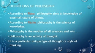 Philosophy & It's branches | PPTX