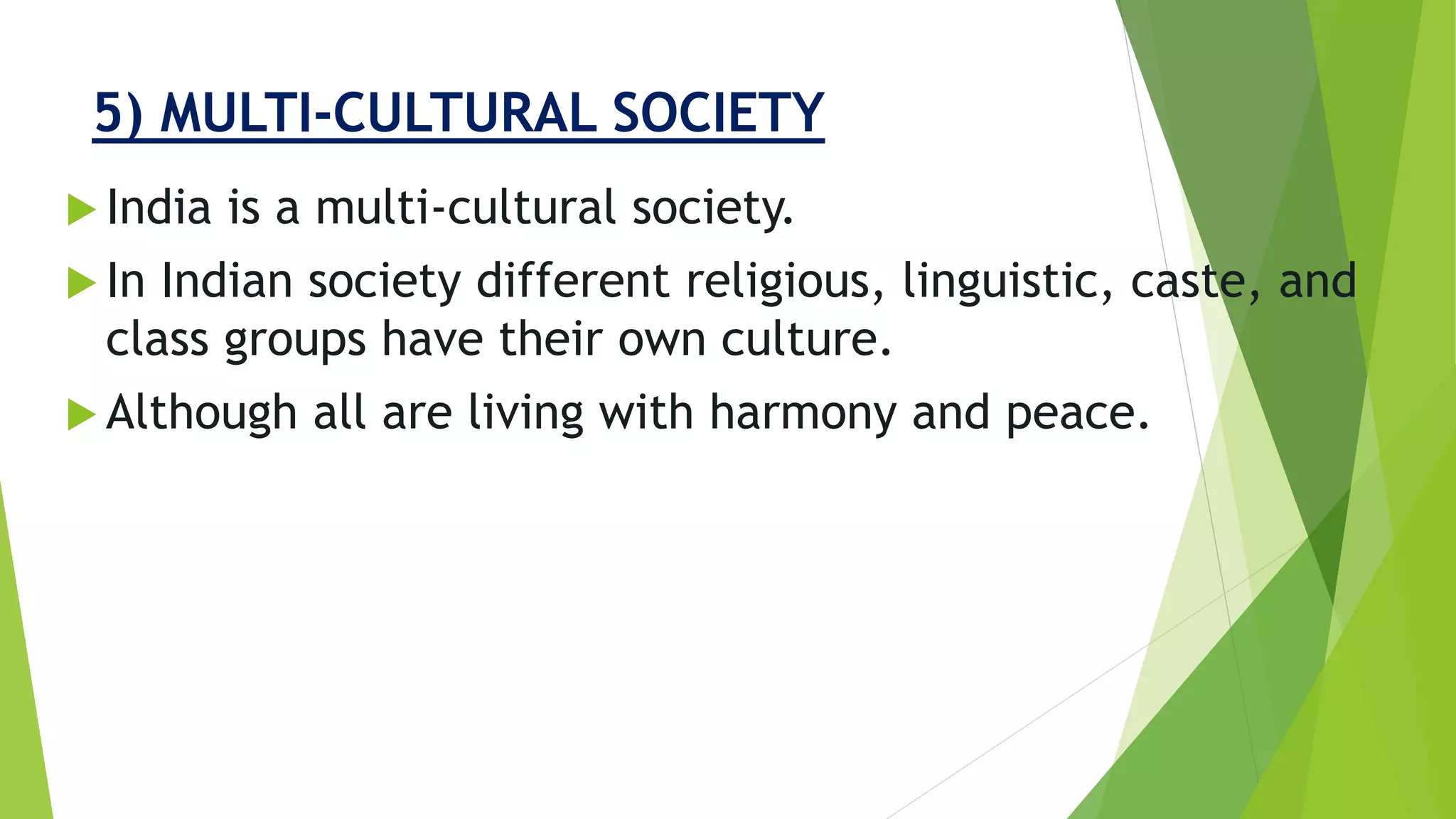 Characteristics of Indian Society | PPTX