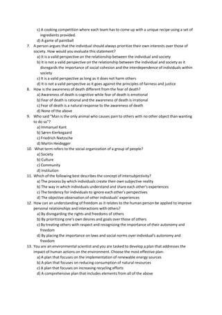 Introduction to the Philosophy of the Human Person | DOCX