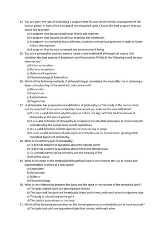 Introduction to the Philosophy of the Human Person | DOCX