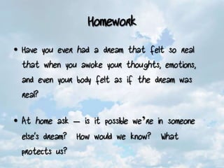 Philosophy - Lesson 4 - Are We Awake? | PPTX