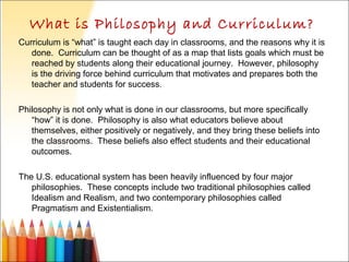 Philosophy and curriculum | PPT