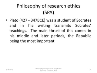 Philosophy and ethics of research basic concepts by dr vijay kumar ...