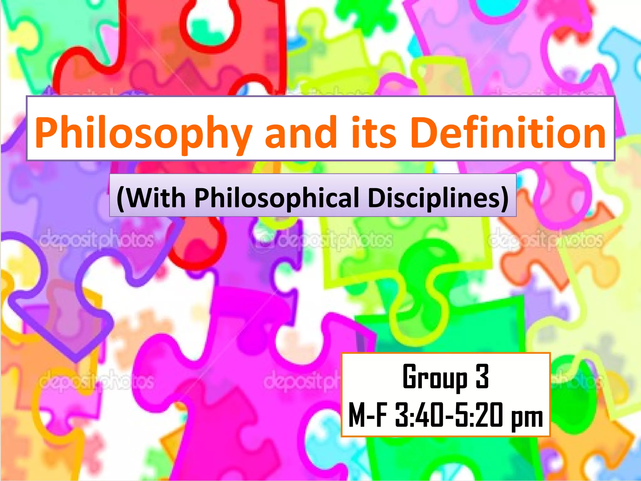 Philosophy and its definition | PPT