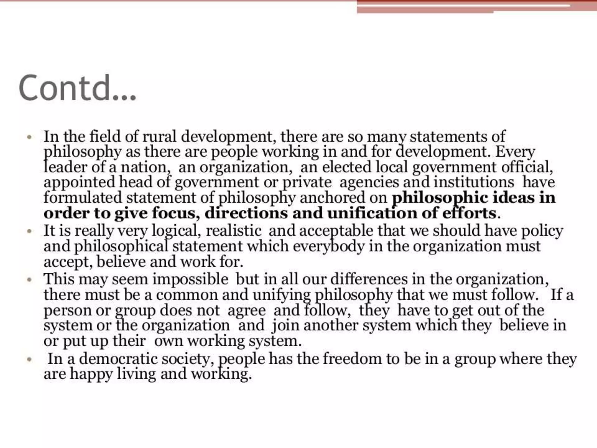 Philosophy and principles of rural development A Presentation By Mr ...