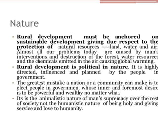 Philosophy and principles of rural development A Presentation By Mr ...