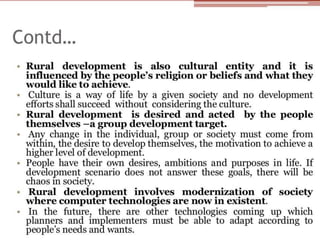 Philosophy and principles of rural development A Presentation By Mr ...