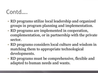 Philosophy and principles of rural development A Presentation By Mr ...