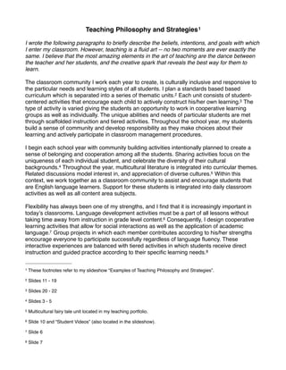 Philosophy and teaching strategies | PAGES