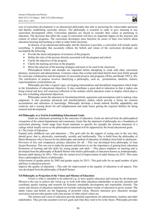 Philosophy as a key instrument in establishing curriculum, educational ...