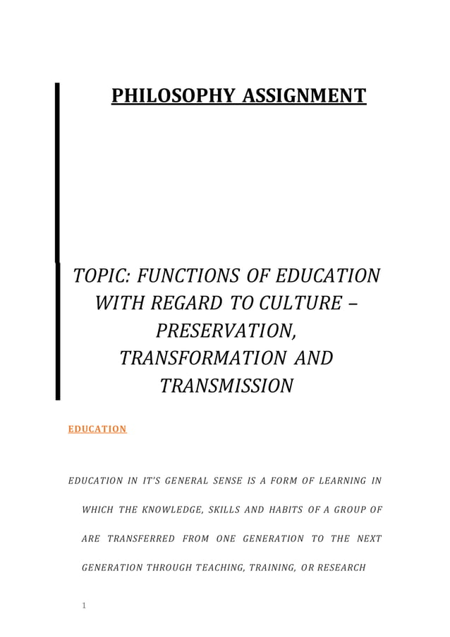 Philosophy assignment | DOCX | Education