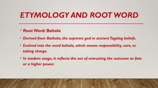 philosophy bahalana This article tries to clarify the various senses of ...