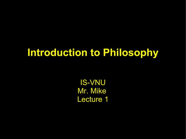 Philosophy Lecture 01 | PPT | Religion & Spirituality