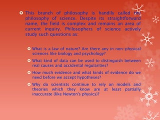 Philosophy math and science curriculum | PPTX