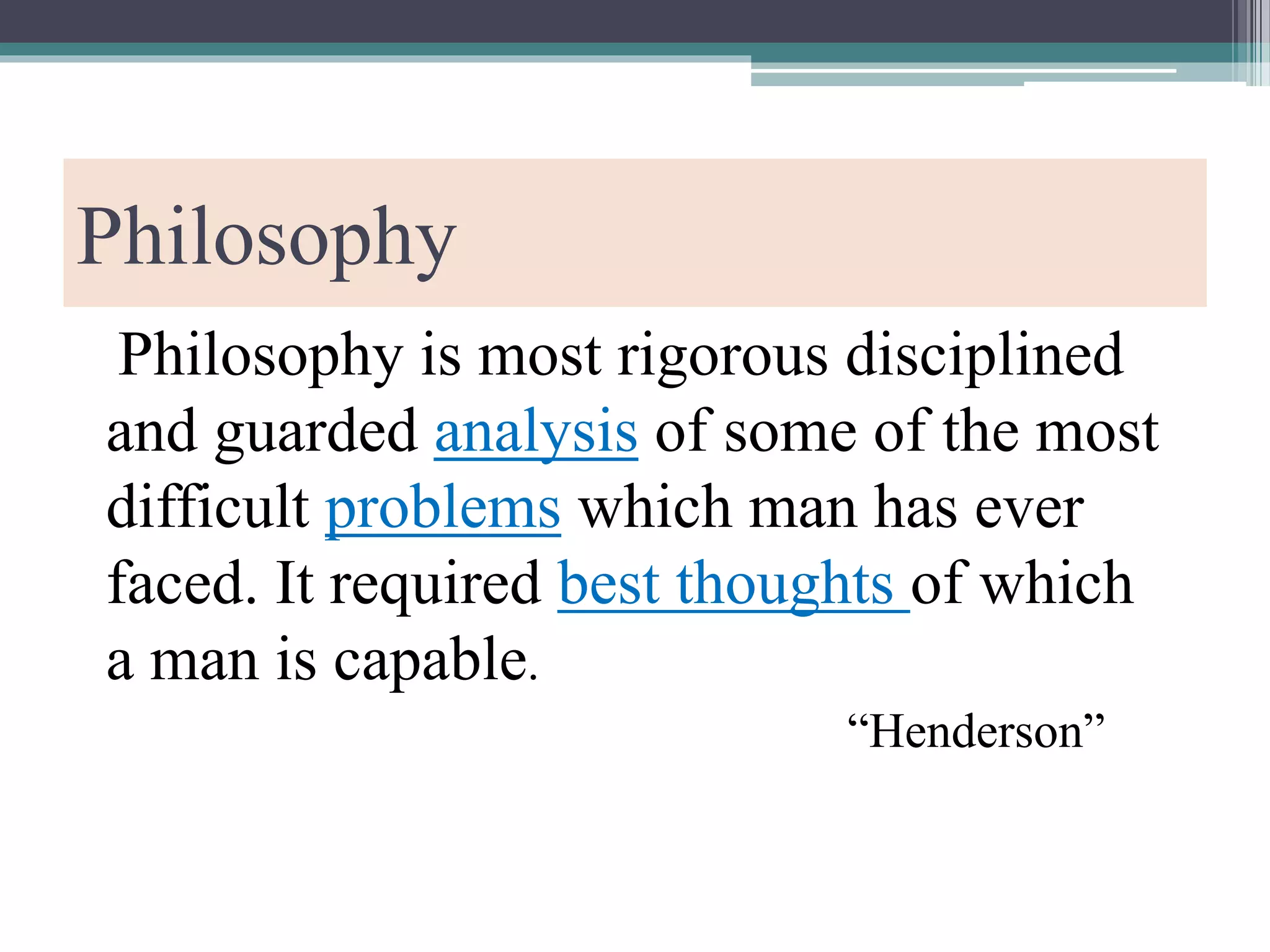 Philosophy, meaning and concept | PPTX