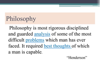 Philosophy, meaning and concept | PPTX