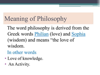 Philosophy, meaning and concept | PPTX