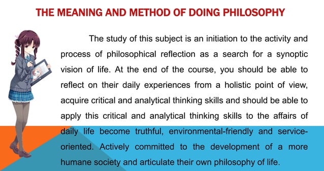 Philosophy module 1 - The Meaning and Method of Doing Philosophy | PPTX