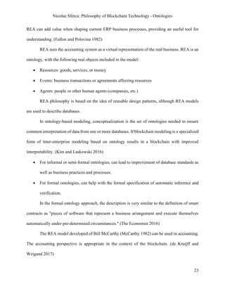 Philosophy of Blockchain Technology - Ontologies | PDF