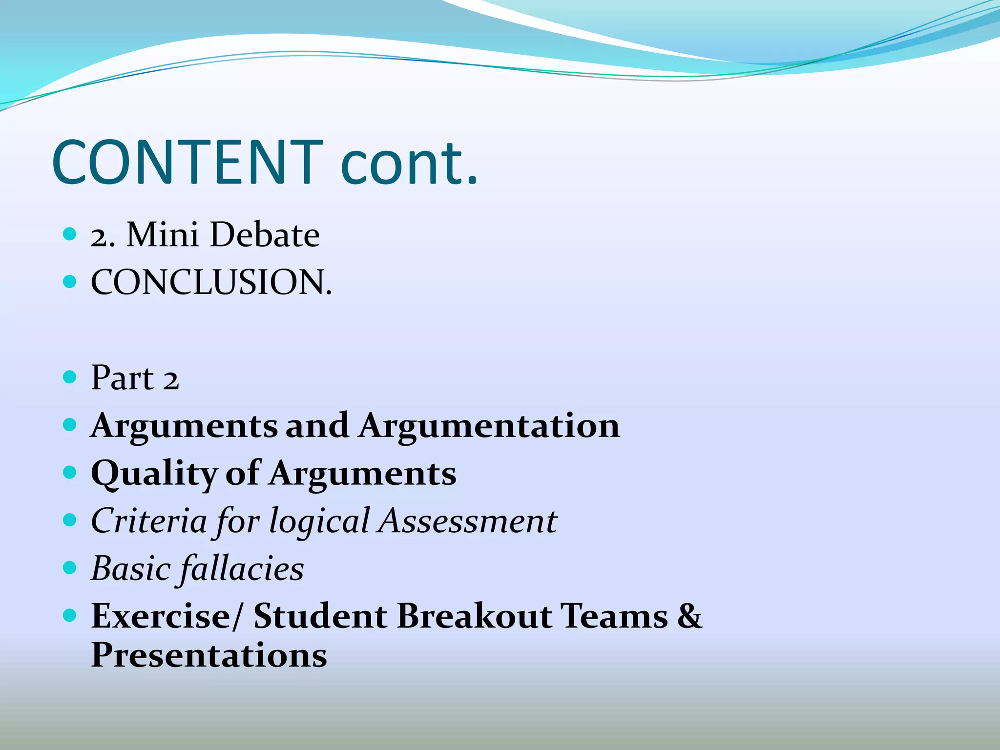 Philosophy of debating & argumentation | PPTX