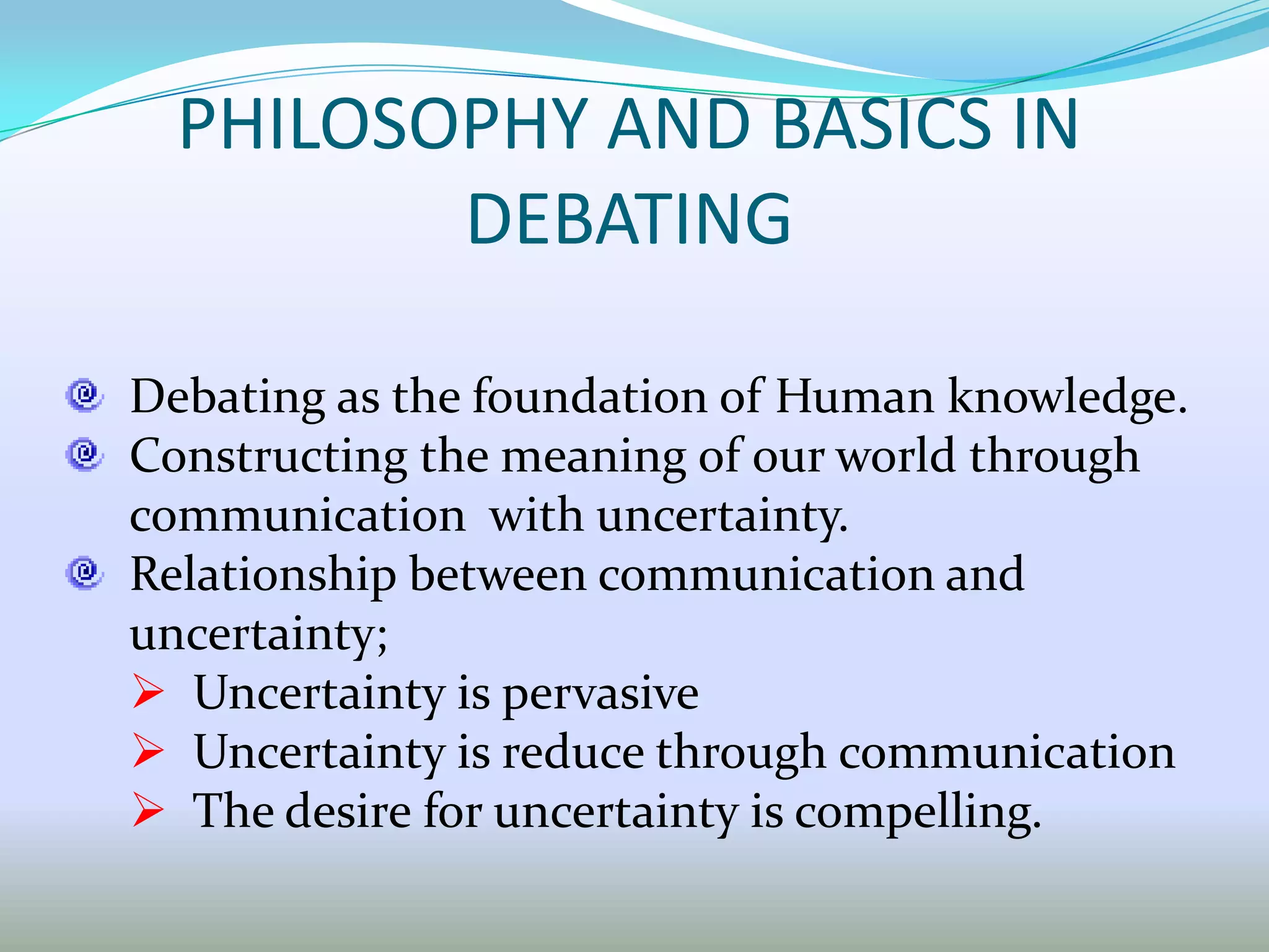 Philosophy of debating & argumentation | PPTX