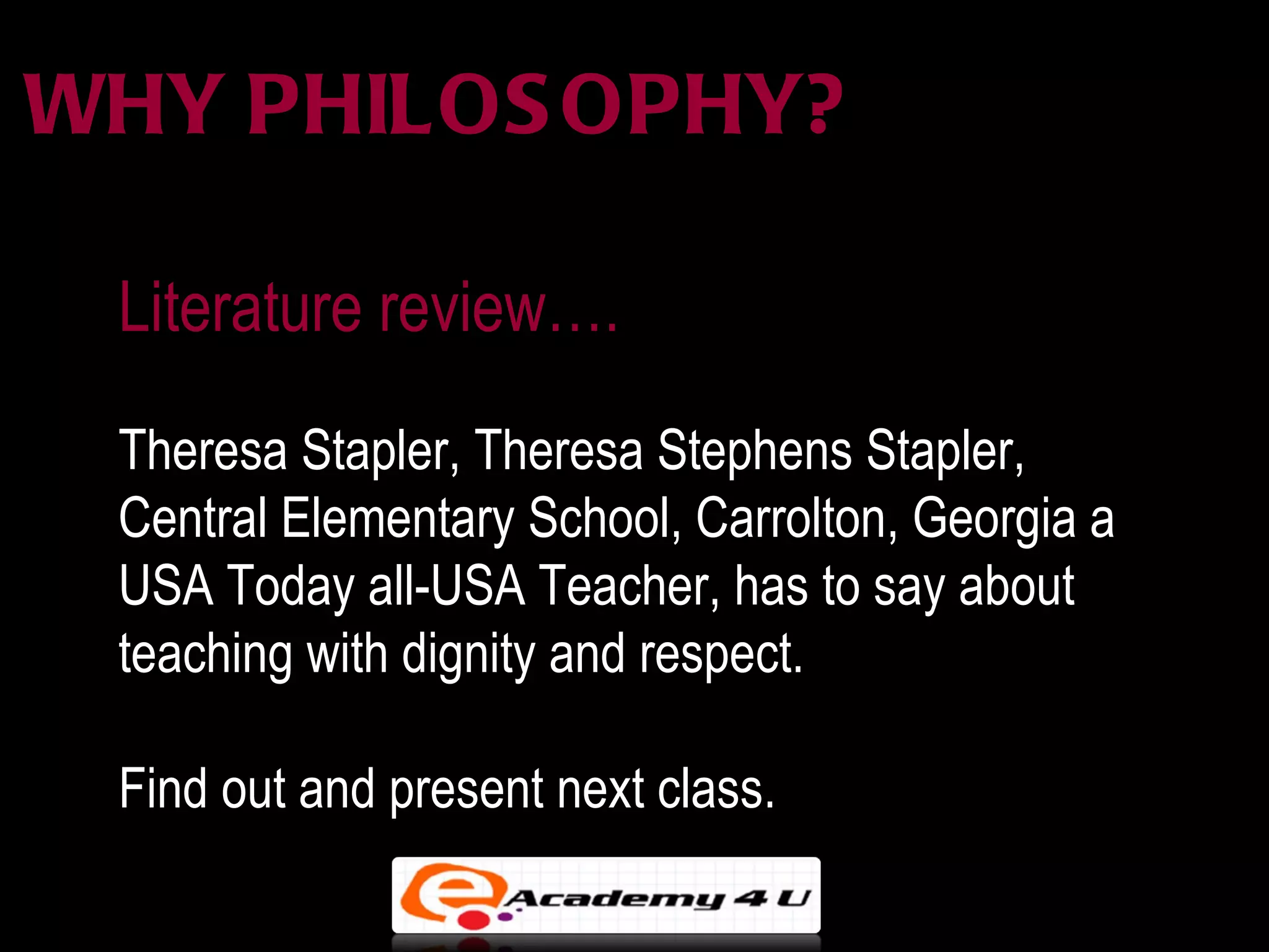 Philosophy of early childhood education 1 | PPT