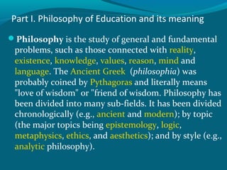Philosophy of Education | PPT