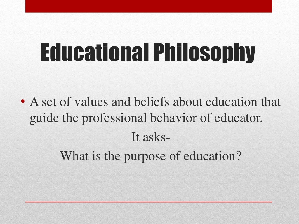 Philosophy of education