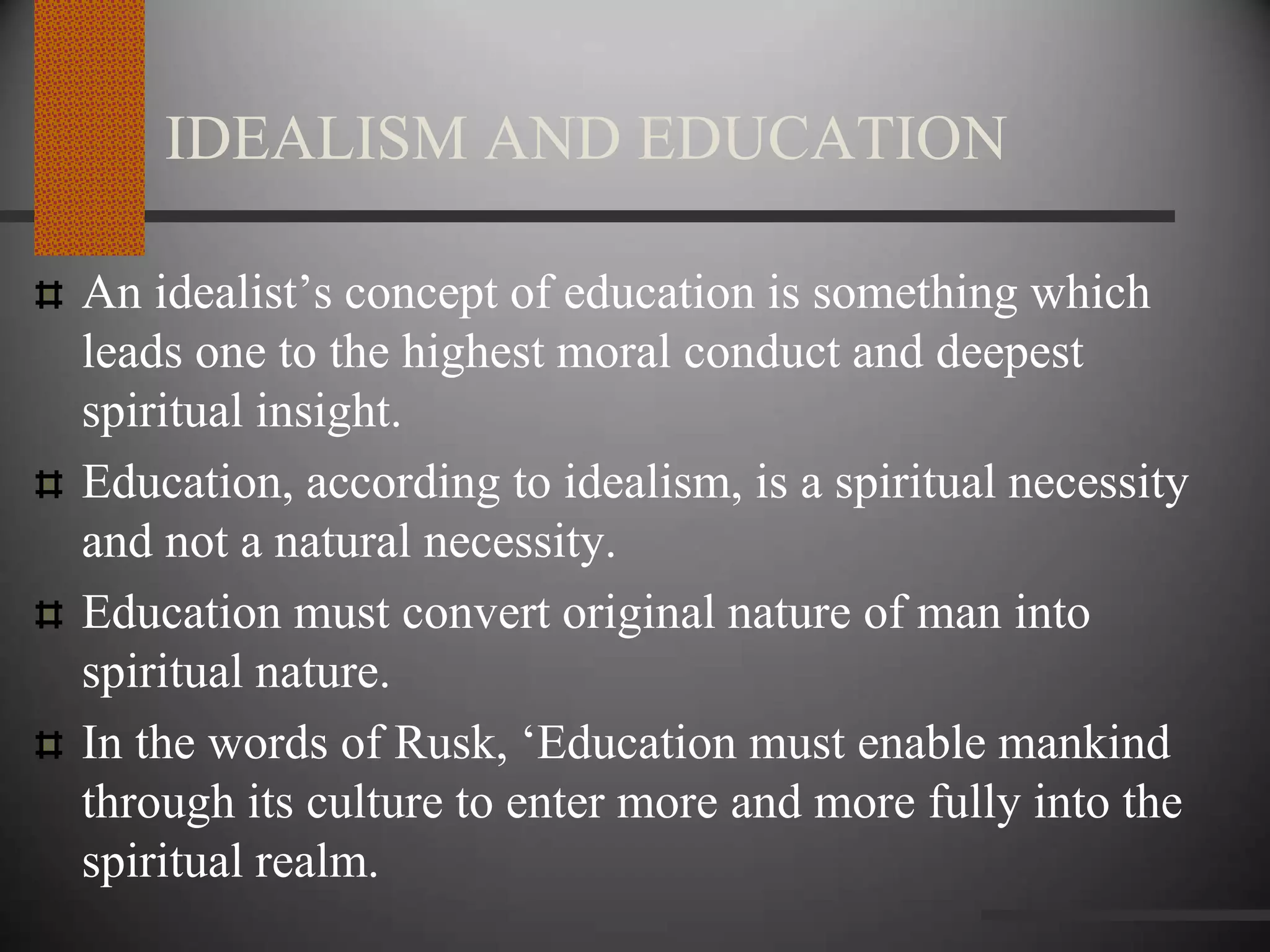 Philosophy of education b.ed level | PPT