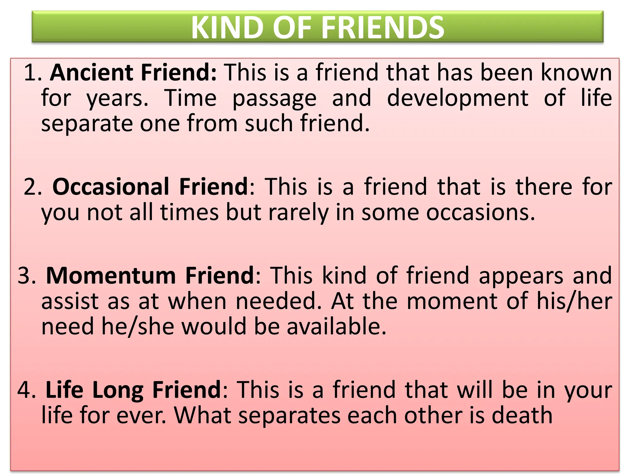 PHILOSOPHY OF FRIENDSHIP for human growth | PPT