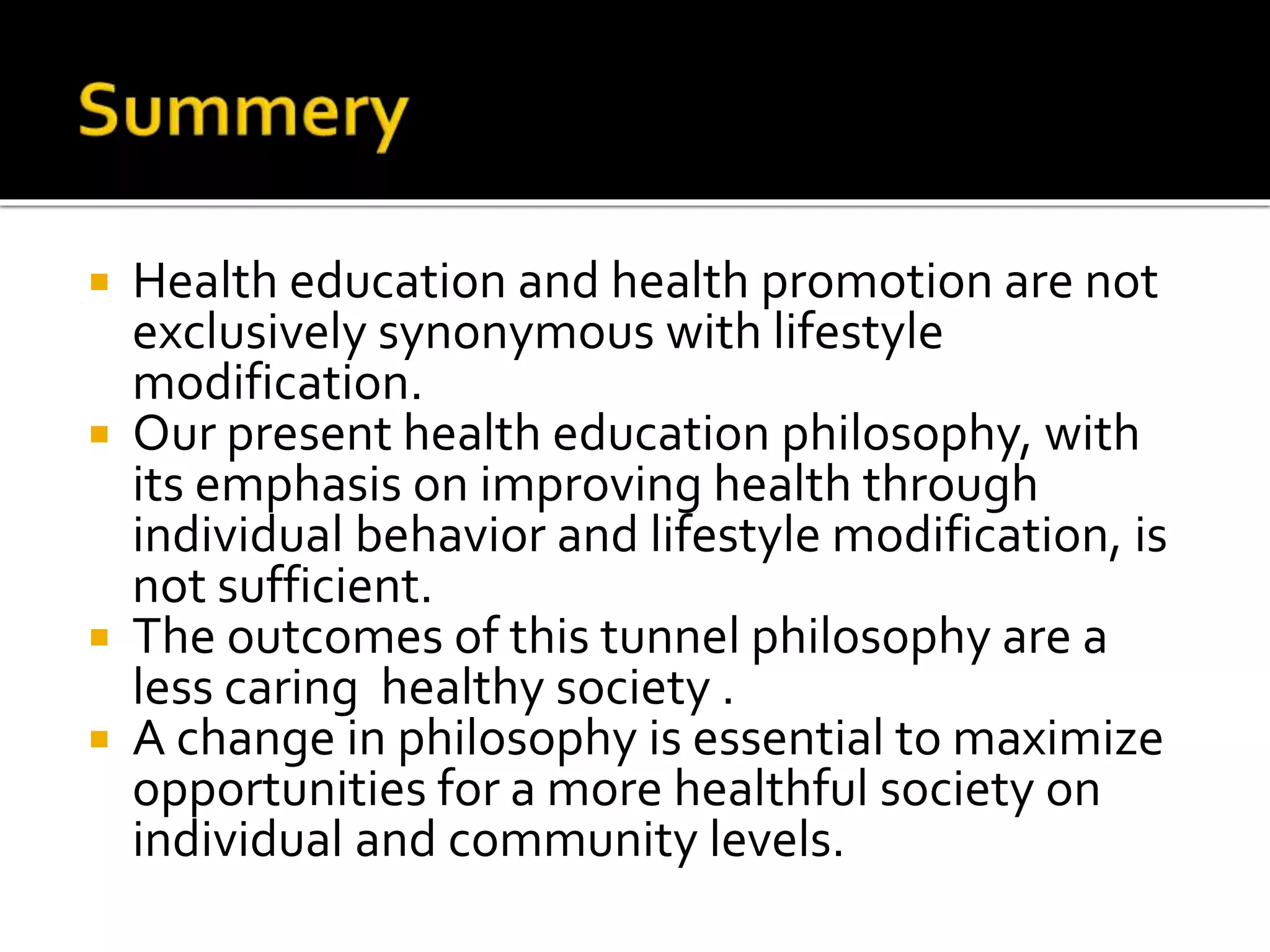 Philosophy of health education | PPTX