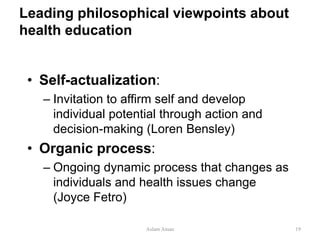 Philosophy of Health Education | PDF