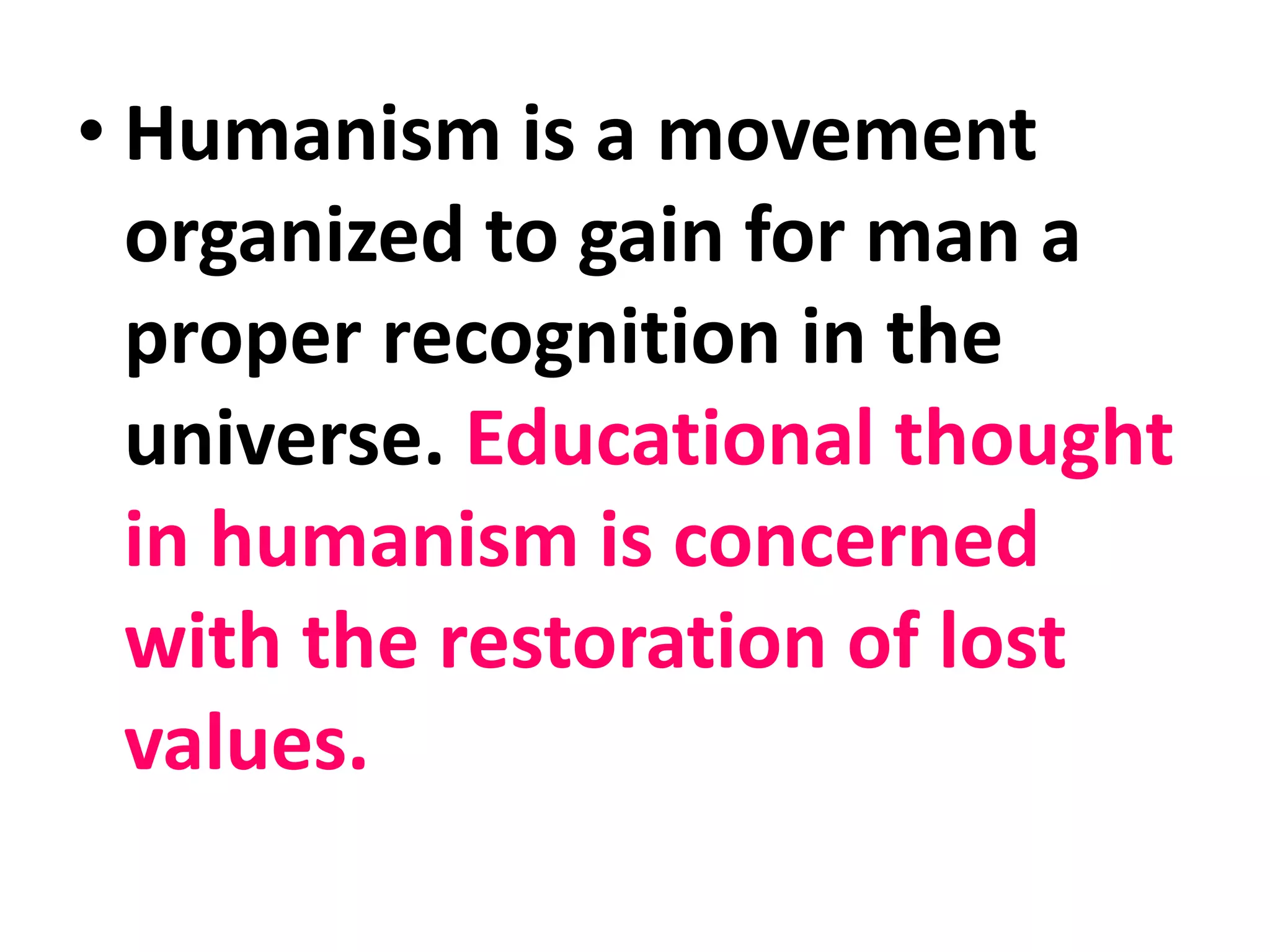 PHILOSOPHY OF HUMANISM & EDUCATION | PPTX