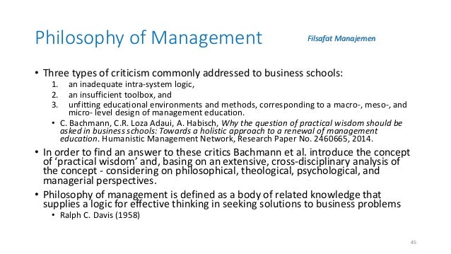 Philosophy of Management