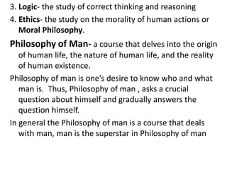 Philosophy of man ppt. part 1 | PPTX