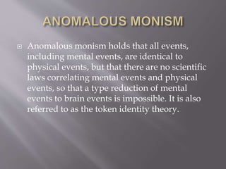 Philosophy of mind - Edward Feser - Philosophical terms | PPTX