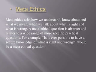 Philosophy of morality and ethics | PPTX