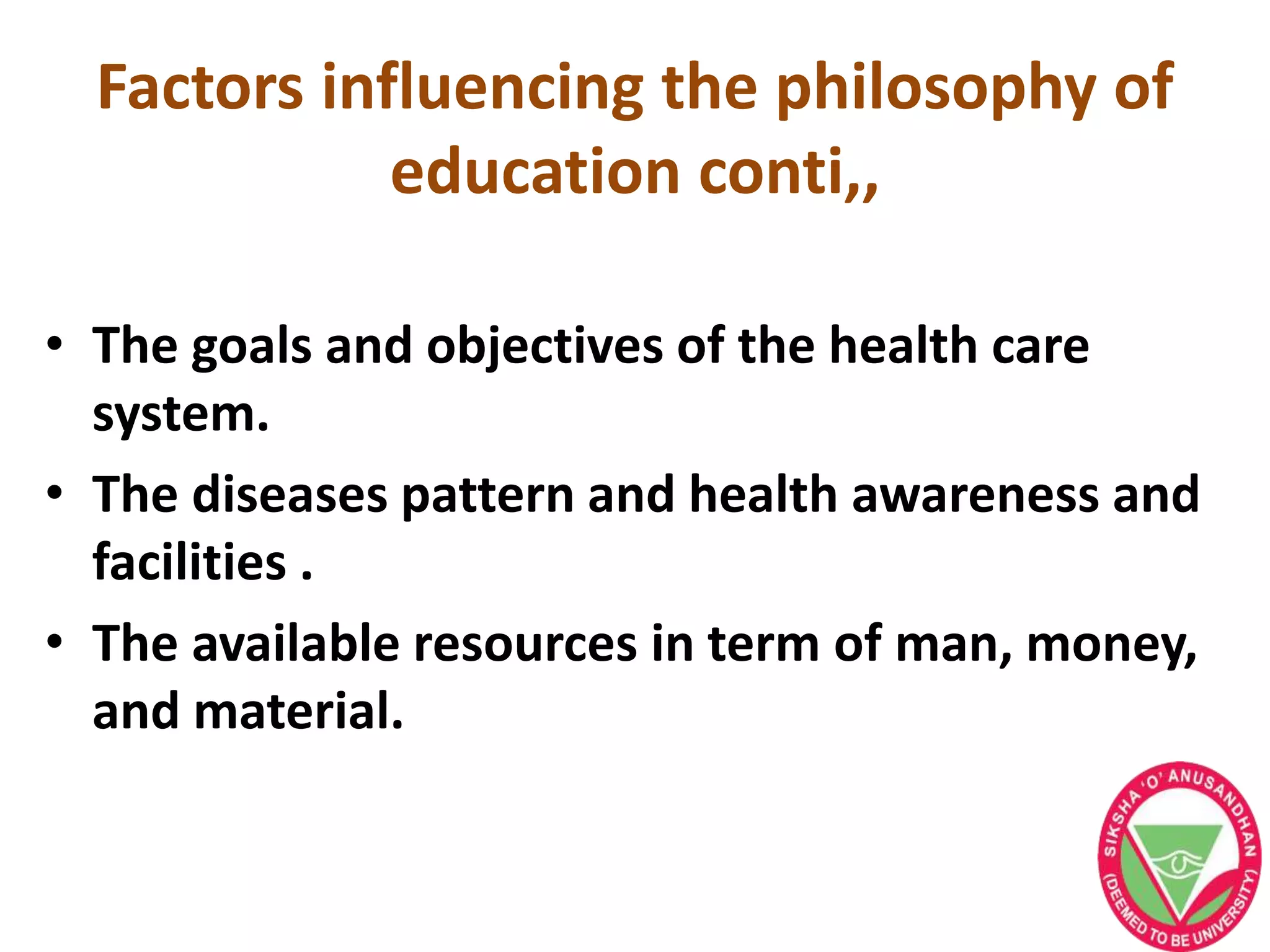 Philosophy of nursing education | PPTX