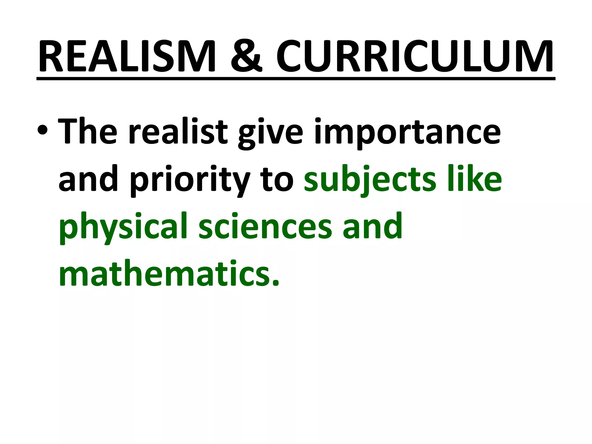 PHILOSOPHY OF REALISM & EDUCATION | PPTX