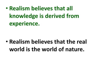 PHILOSOPHY OF REALISM & EDUCATION | PPTX