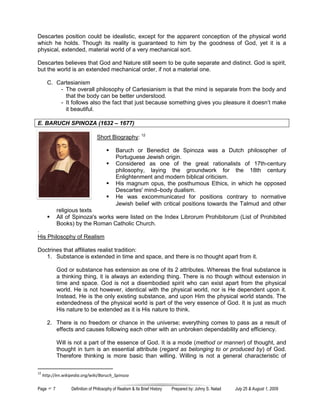Philosophy Of Realism (Defination And Brief History) | PDF