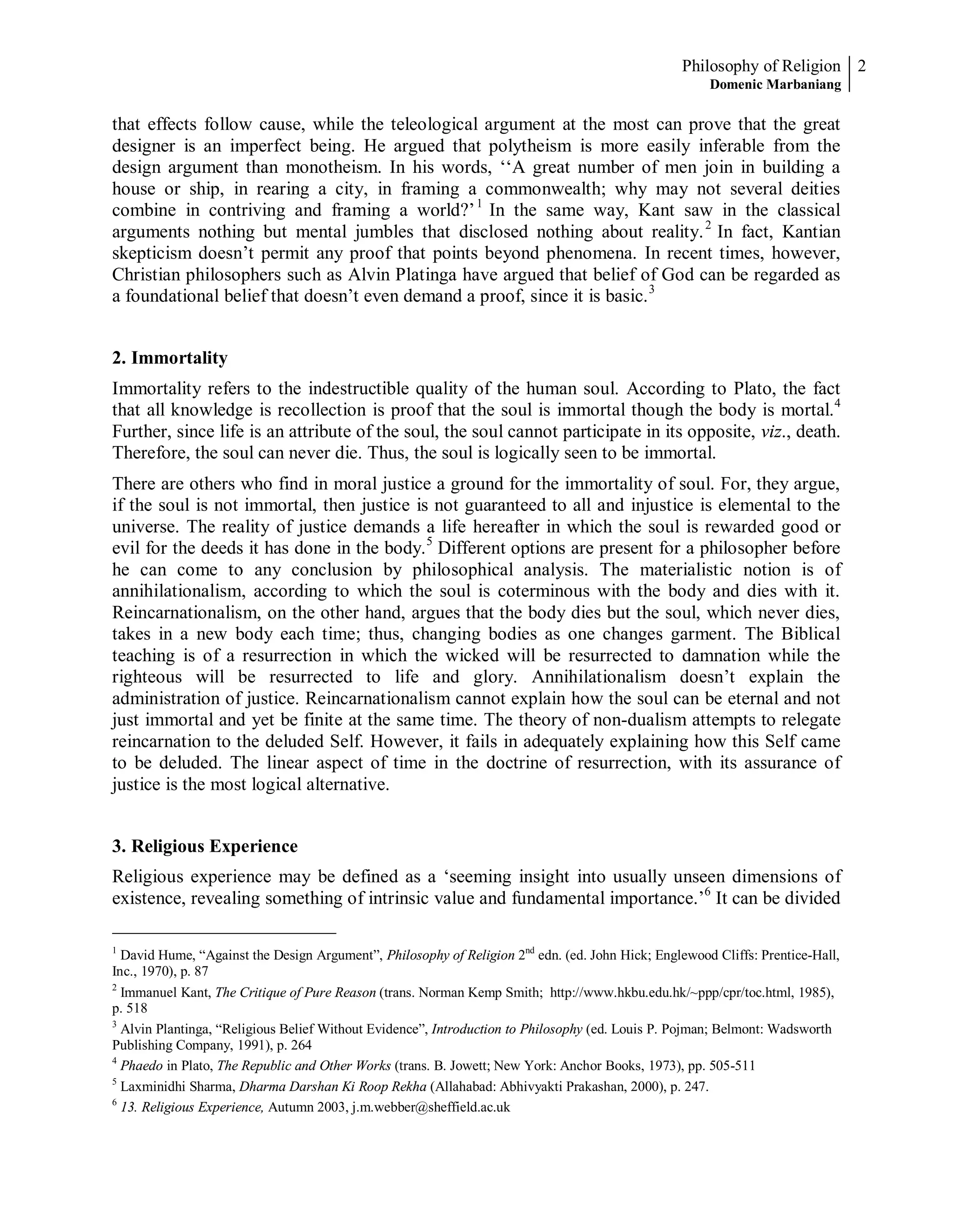 Philosophy of religion | PDF