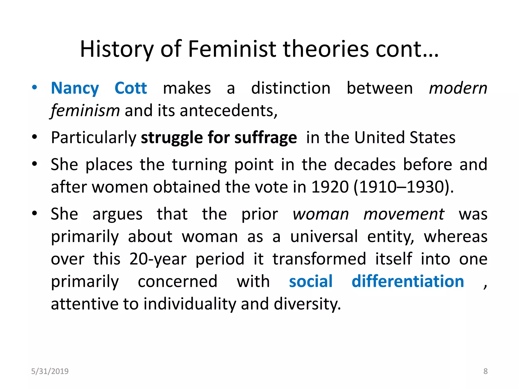 Feminism Philosophy, By Rahel Yaekob | PPTX