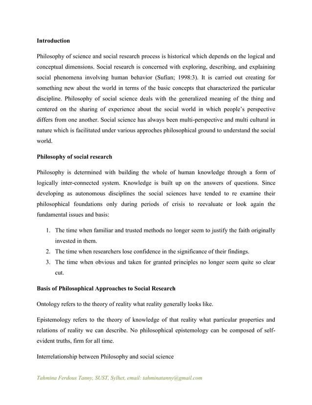 Approaches of Philosophy of Science in Social Research | PDF | Science