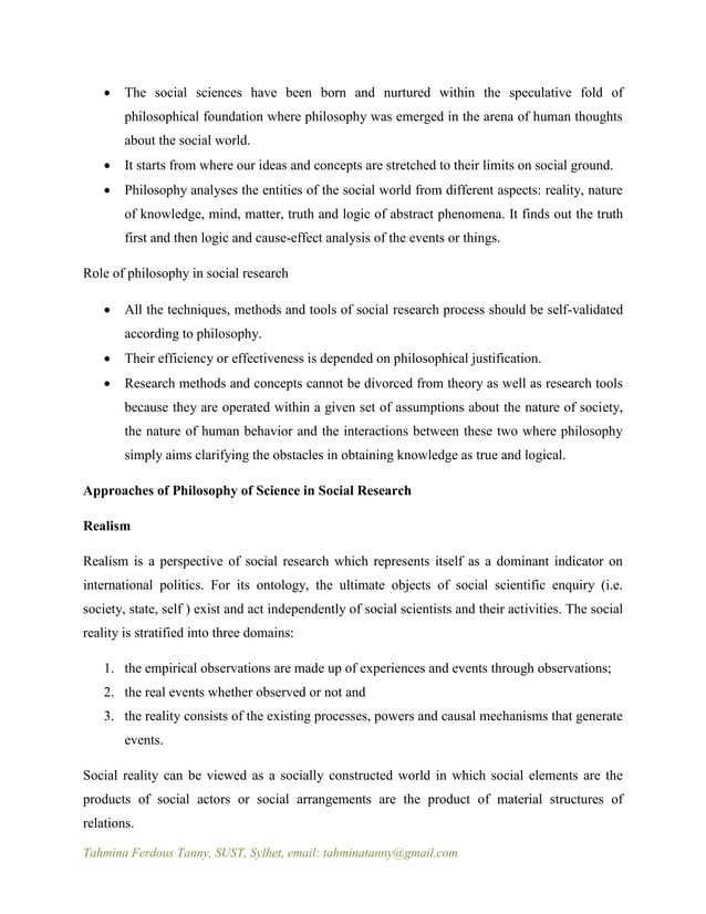 Approaches of Philosophy of Science in Social Research | PDF | Science