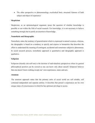 Approaches of Philosophy of Science in Social Research | PDF