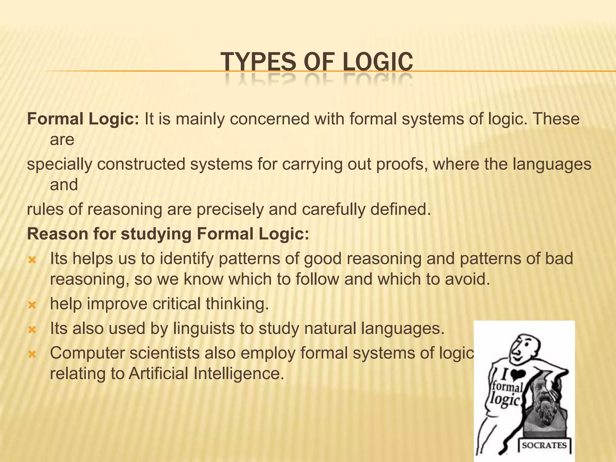 Philosophy,logic and its kind,inductive and deductive reasoning ppt | PPTX