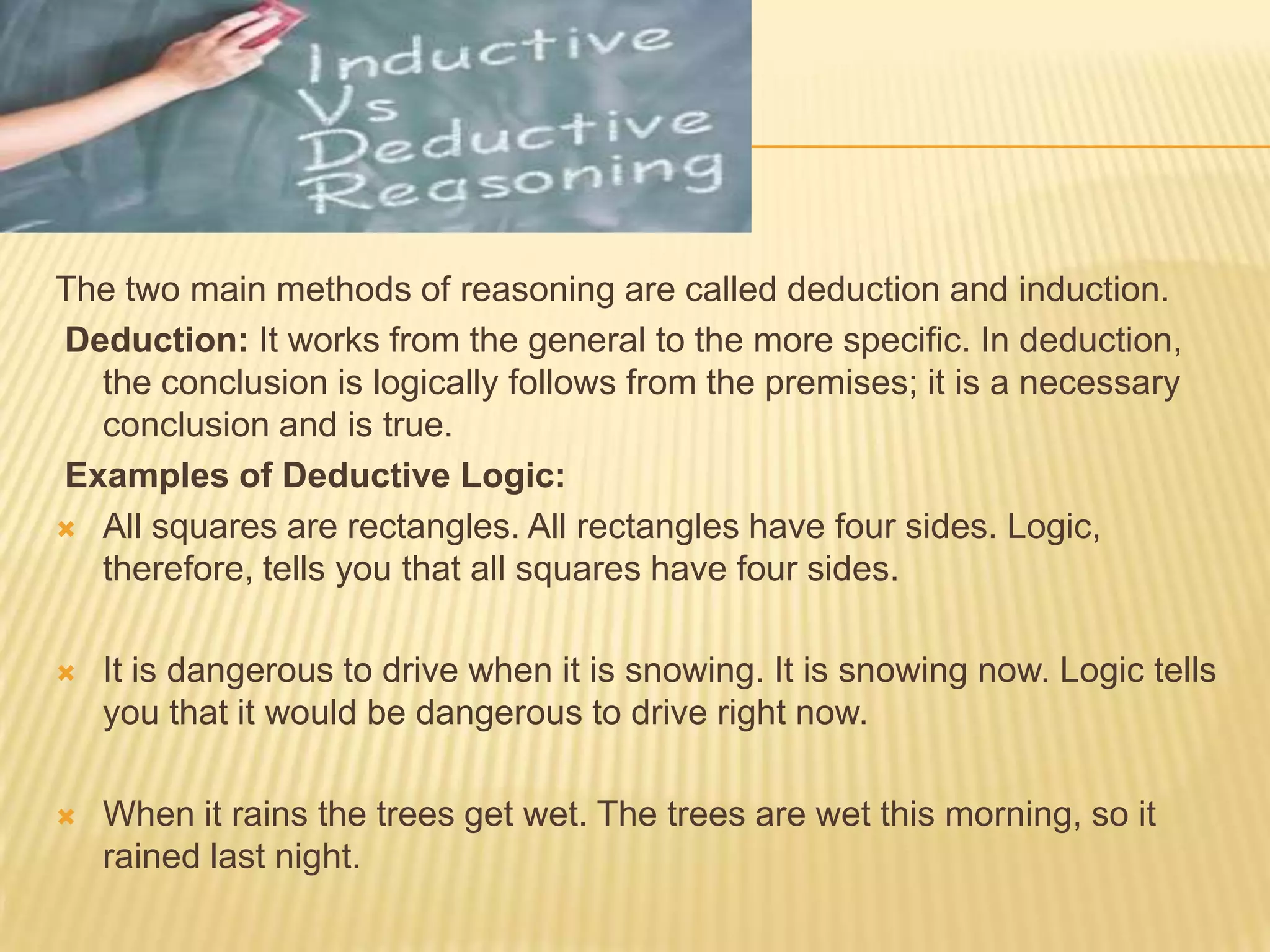 Philosophy,logic and its kind,inductive and deductive reasoning ppt | PPTX