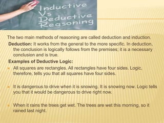Philosophy,logic and its kind,inductive and deductive reasoning ppt | PPTX