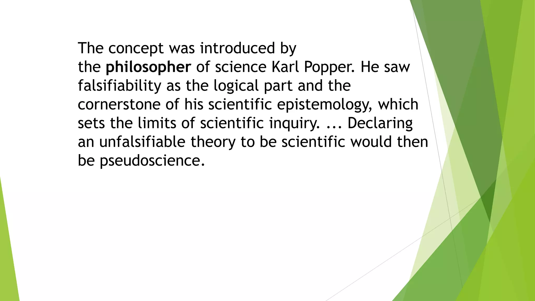 philosophy of science, Falsification theory, Karl popper | PPTX